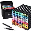 WELLOKB Alcohol Markers, 60 Colors Dual Tip Permanent Art Markers for ...