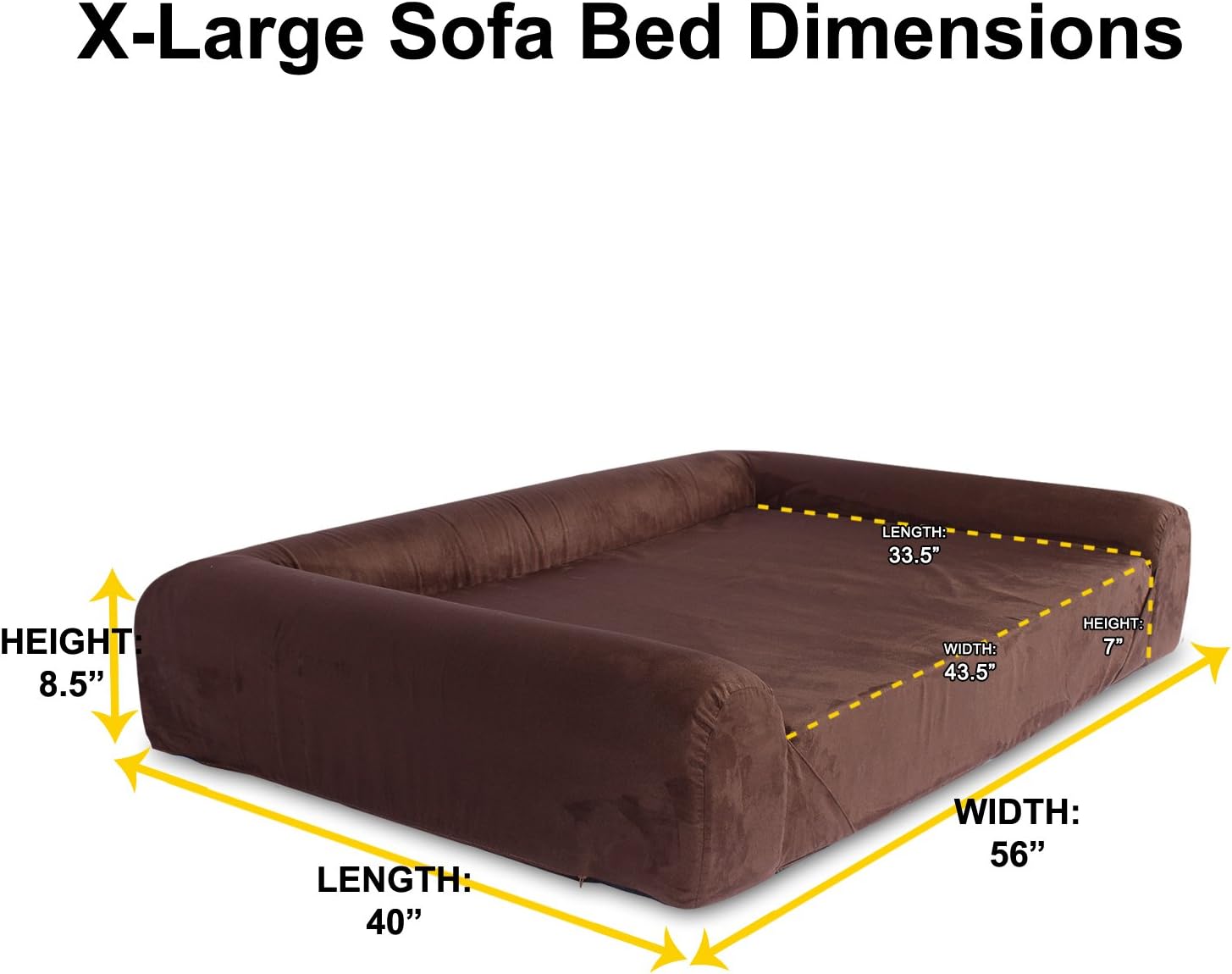 KOPEKS Deluxe Extra Large Dog Sofa Bed Lounge with Orthopaedic Memory ...