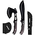 WORKPRO Axe and Fixed Blade Knife Combo Set, Full Tang, Wood Handle ...