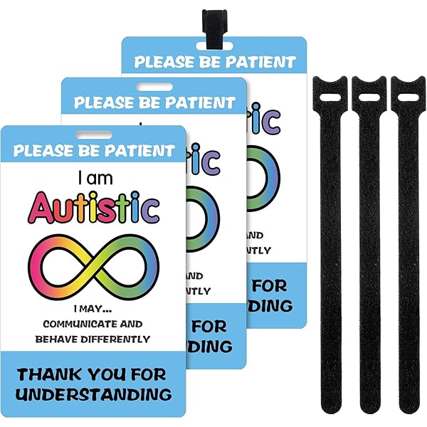 3 Sets Autism Safety Tag Cards With Loop Fasteners - Medical ID ...