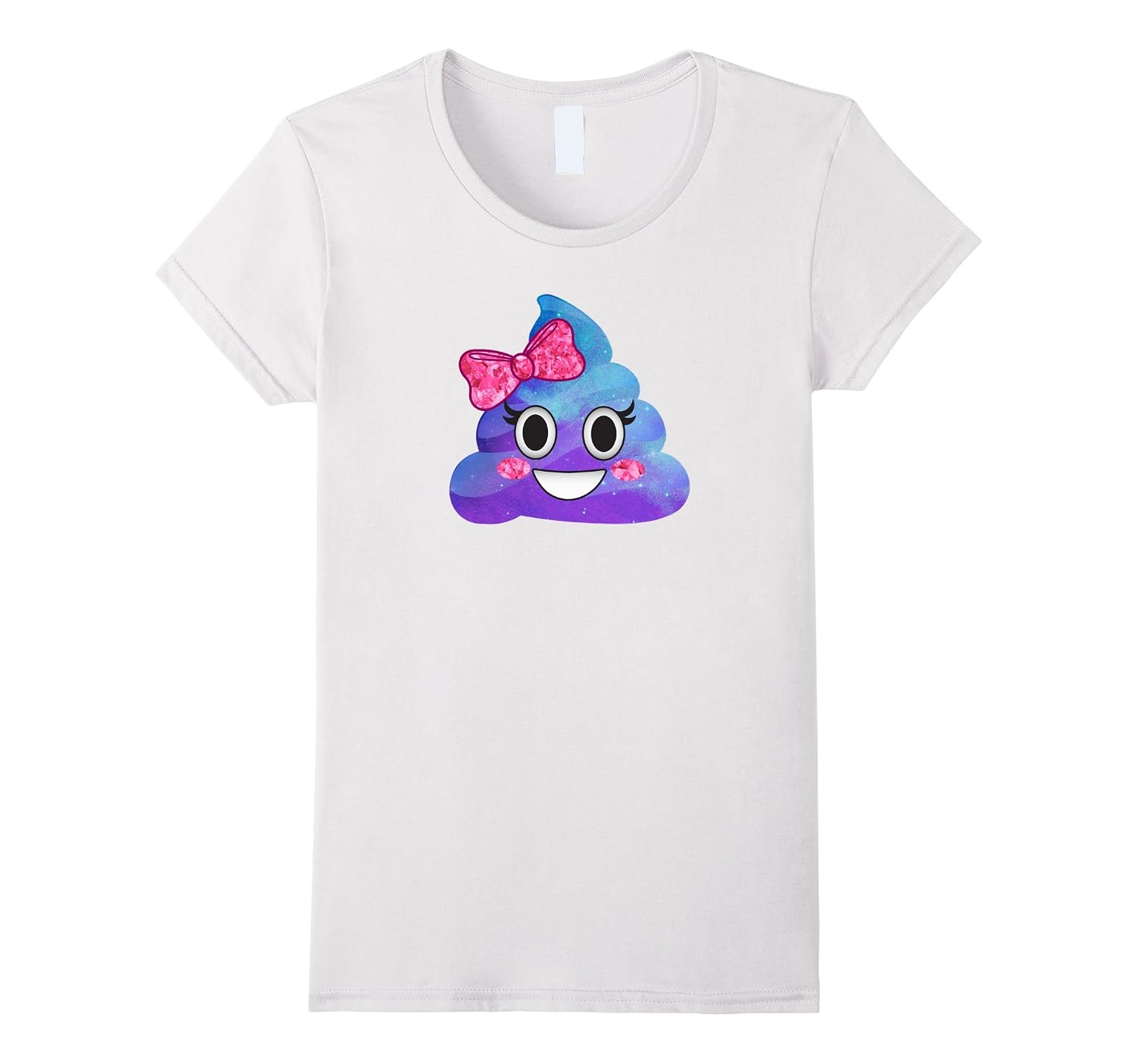 Cute Emoji Poop Pink Bow Blue Galaxy Space Party T Shirt-4LVS – 4loveshirt