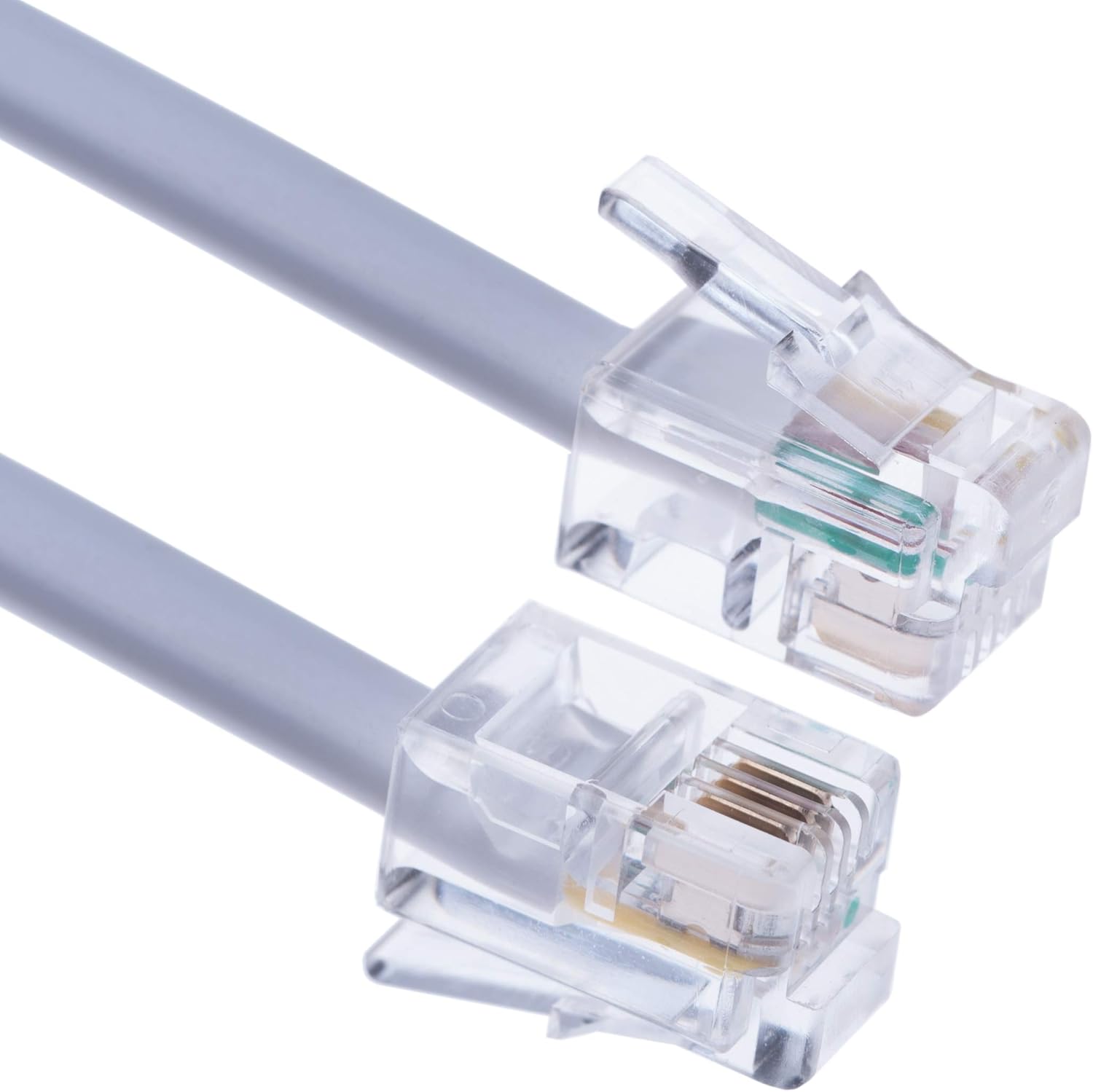 RJ10 Telephone Phone Cable Lead Curly Spring Coiled Spiral Handset Wire ...