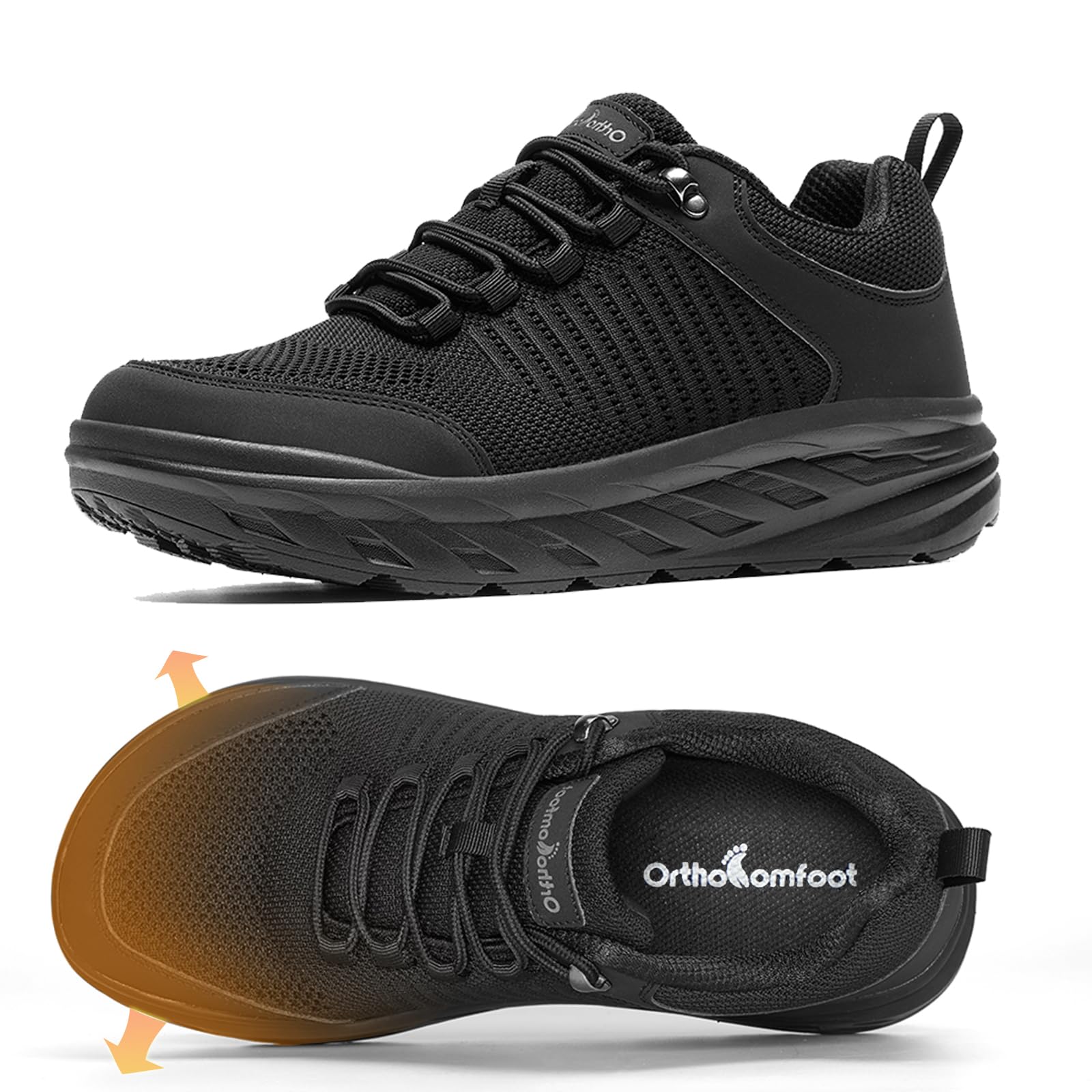 Men's Orthopedic Diabetic Extra Wide Walking Shoes: Comfortable Plantar ...