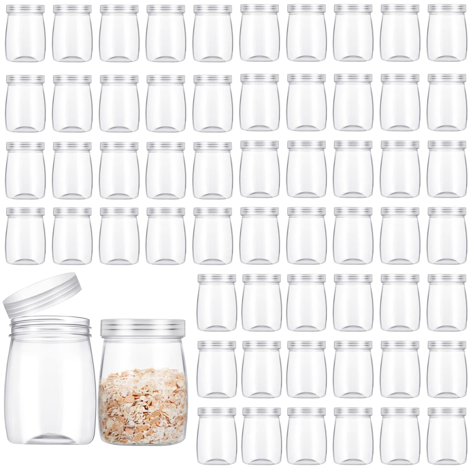 Sabary 60 Packs 5 oz Plastic Jar with Lids Reusable Containers Bulk ...