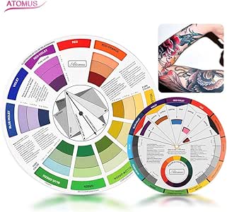 Amazon.com : Color Wheel Color Mix Guide, ATOMUS Tattoo Pigment Chart ...