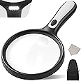 Amazon.com: Large Magnifying Glass with Light, 10x 20x Handheld Clear ...