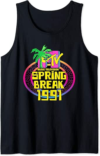Amazon.com: MTV Spring Break 1991 Classic Logo Tank Top: Clothing