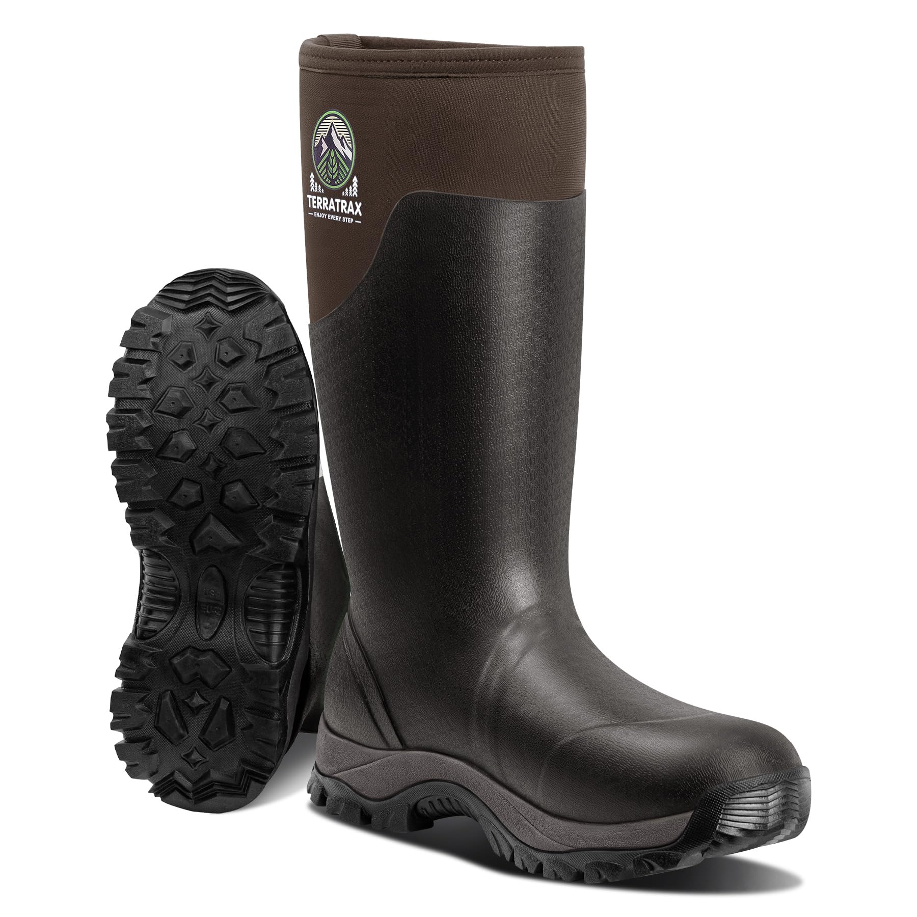 TerraTrax Men's Waterproof Insulated Rubber Hunting Boots – 6mm ...
