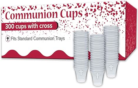 Amazon.com: Communion Disposable Cups with Cross – Smooth Edges – Clear ...