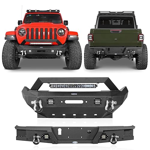 u-Box Gladiator JT Front Bumper + Rear Bumper Rock Crawler Stubby ...