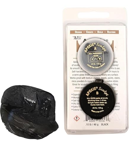 Air Dry Sculpting Clay Aves - 2 Part Epoxy Putty 1/10 Pound Black ...