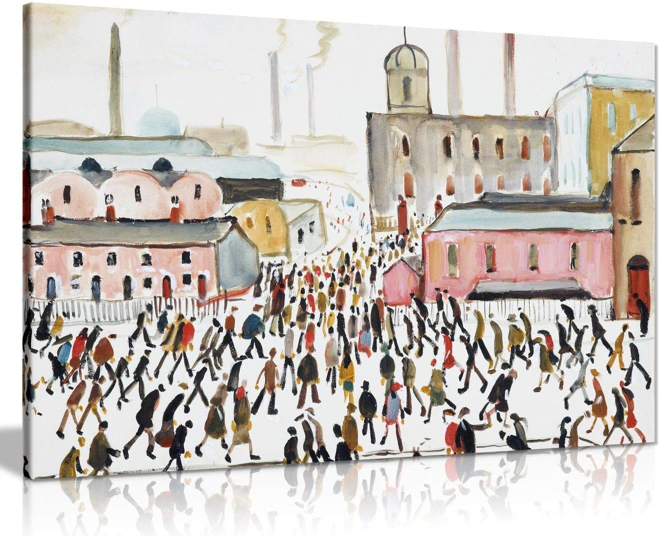 L.S Lowry Going to Work Painting Canvas Print Wall Art Picture Home ...