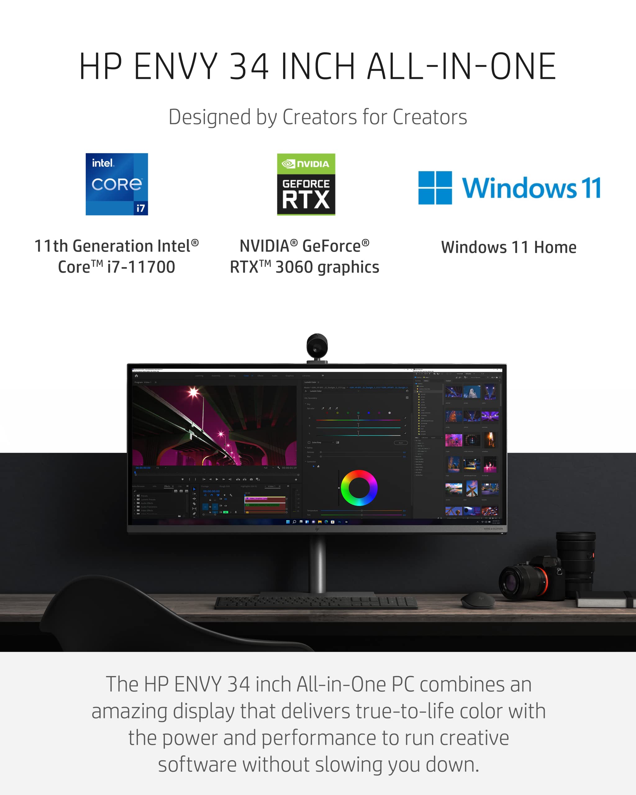 Mua HP Envy 34” All-in-One Desktop, NVIDIA GeForce RTX 3060, 11th Gen ...