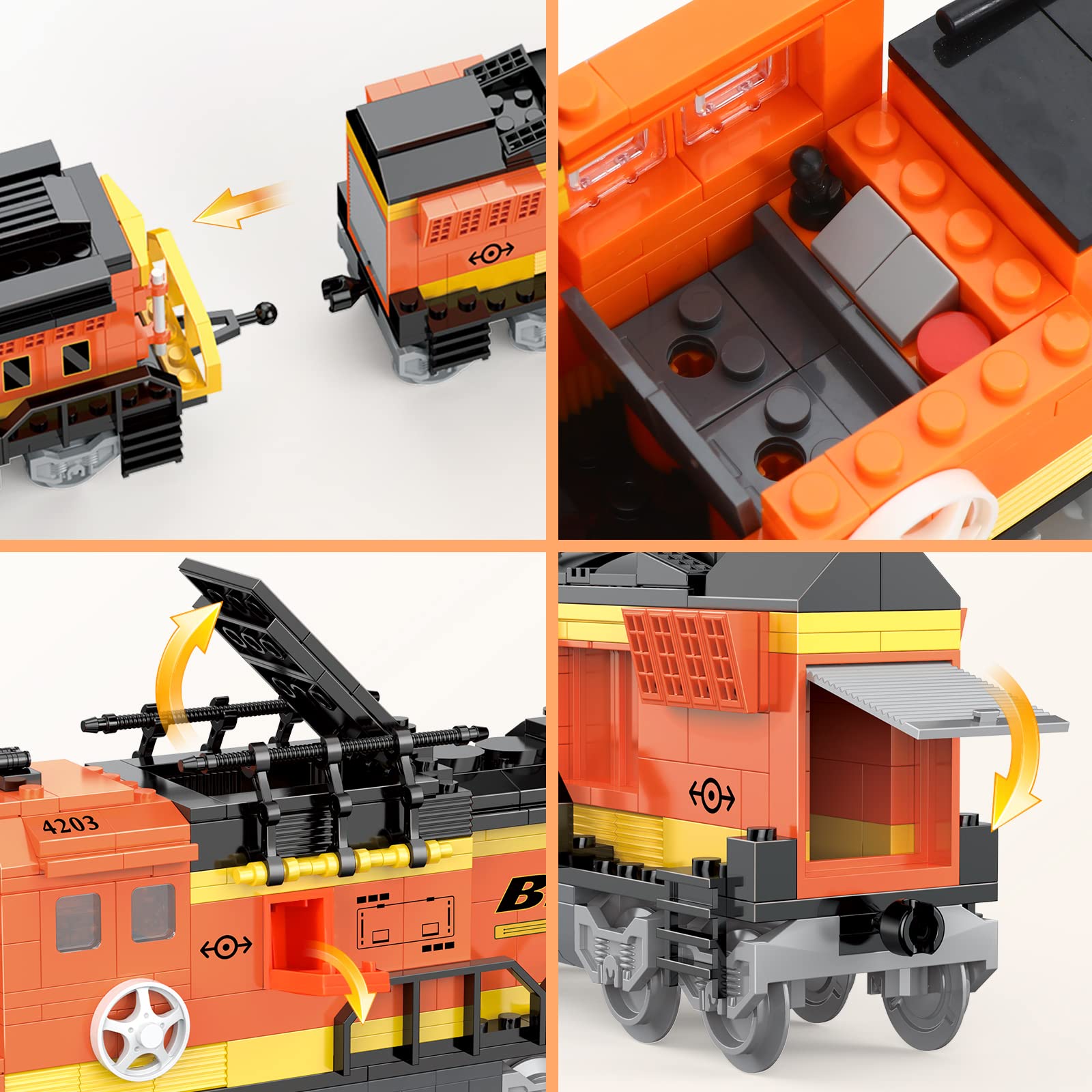 Mua BRICK STORY City Cargo Train Building Set, BNSF Freight Trains ...
