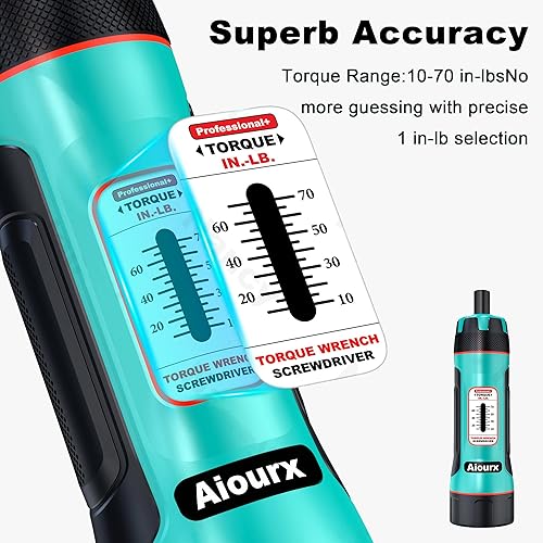 Small Torque Screwdriver Set 10-70 Inch Pounds - 1/4 Drive With 20 Bit ...
