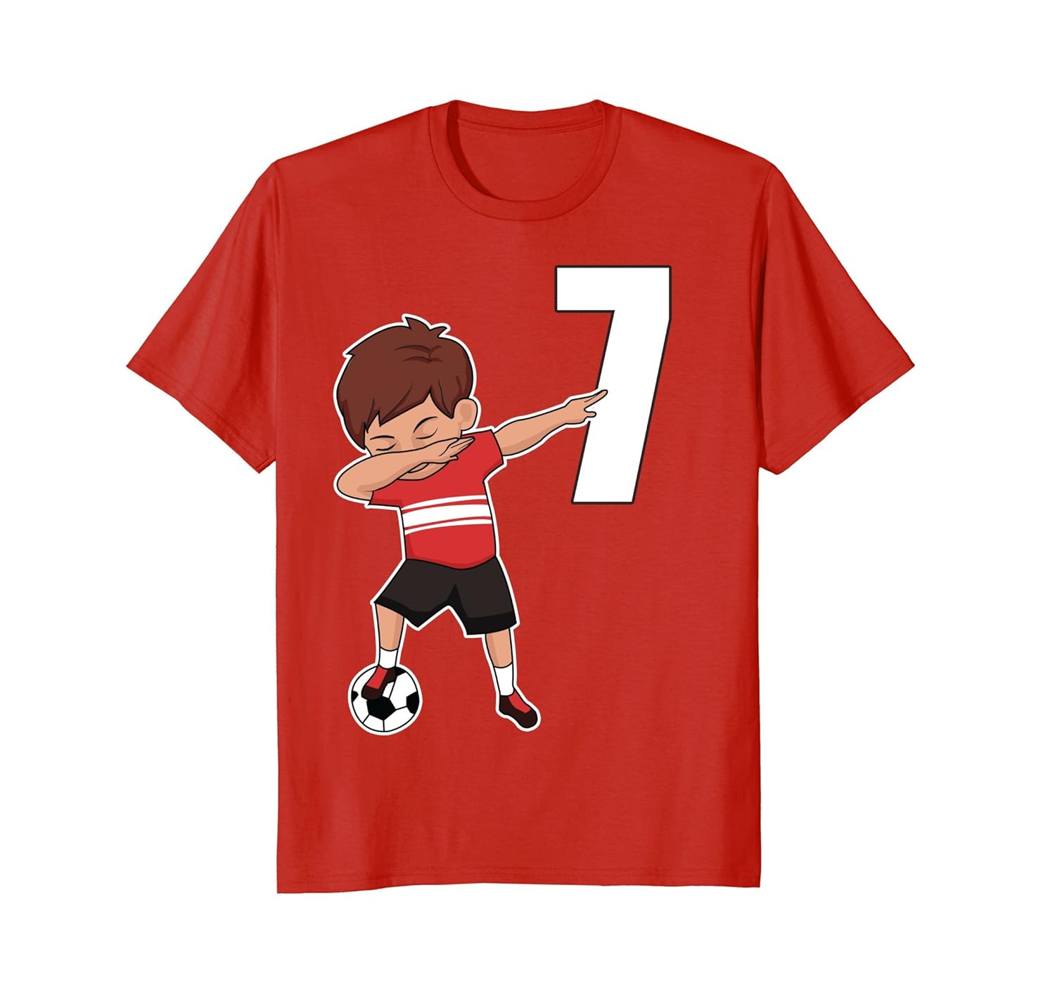 Soccer Shirt for Boys Number 7 Funny Dabbing T-Shirt Dab-4LVS – 4loveshirt