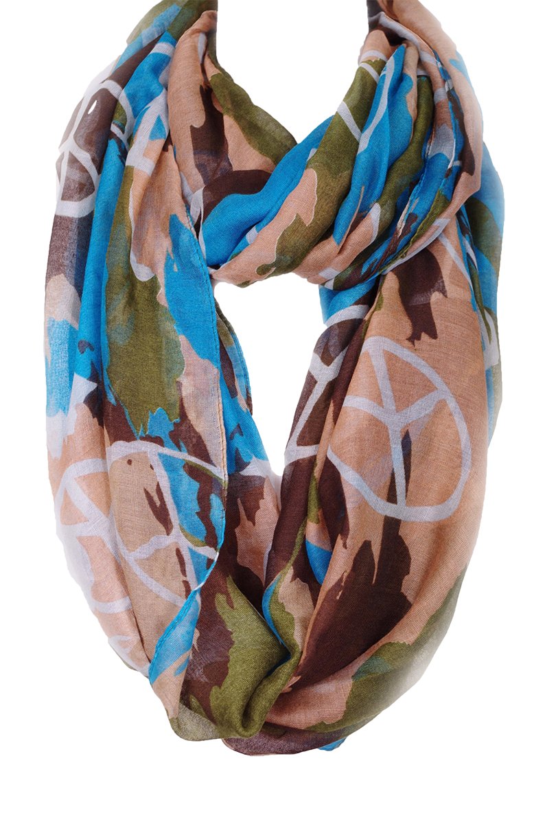 Camo Peace Sign Infinity Scarf | Buy Scarves and Wraps