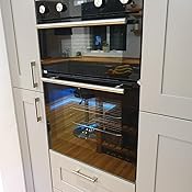 Cookology CDO900BK 60cm Black Glass Built-in Electric Double Oven ...