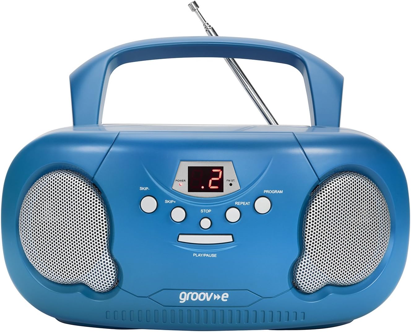 Groov-e Portable CD Player Boombox with AM/FM Radio, 3.5mm AUX Input ...