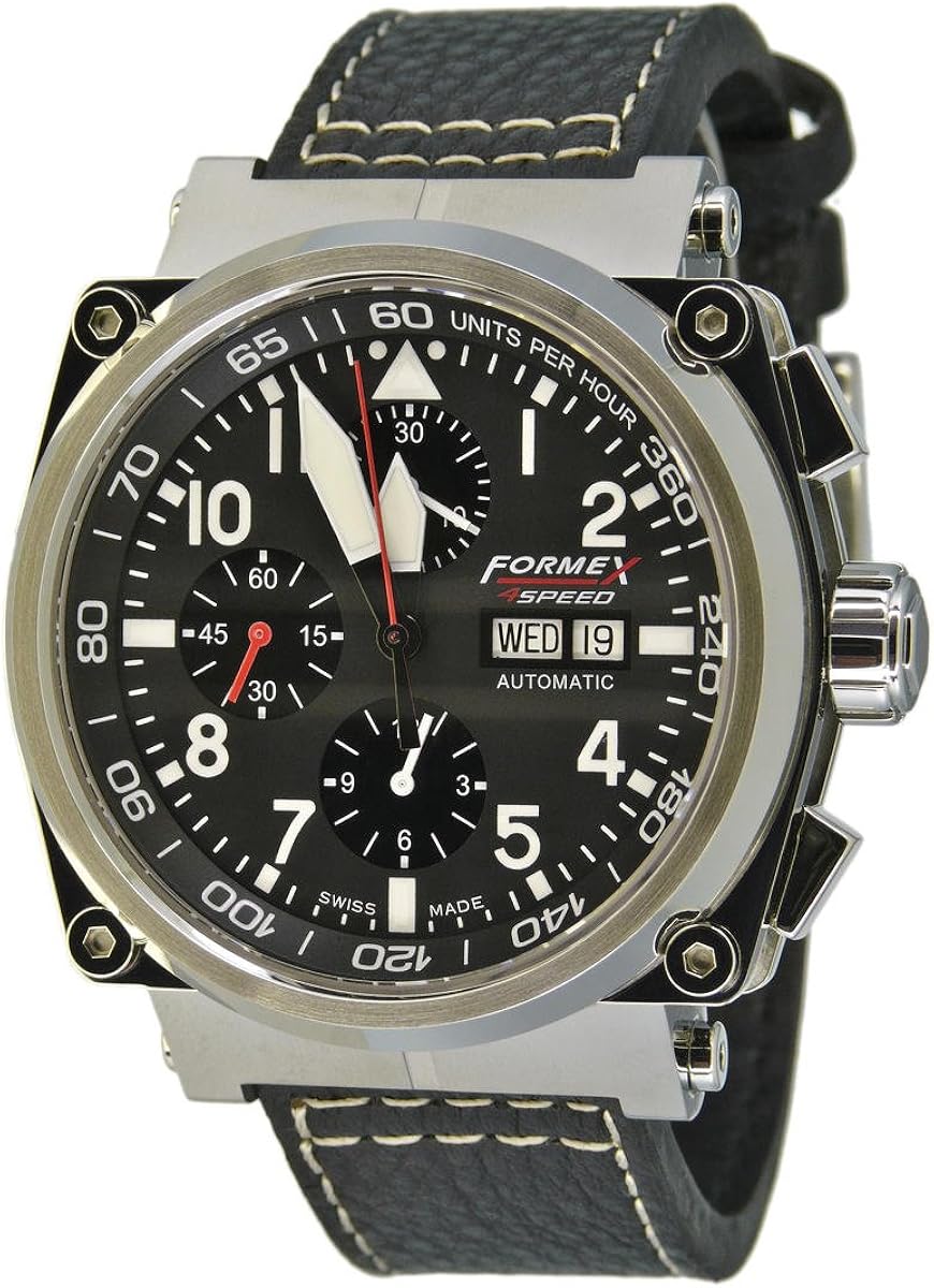 Formex 4 Speed Herren-Armbanduhr XL AS1100 Chronograph Automatik Leder ...