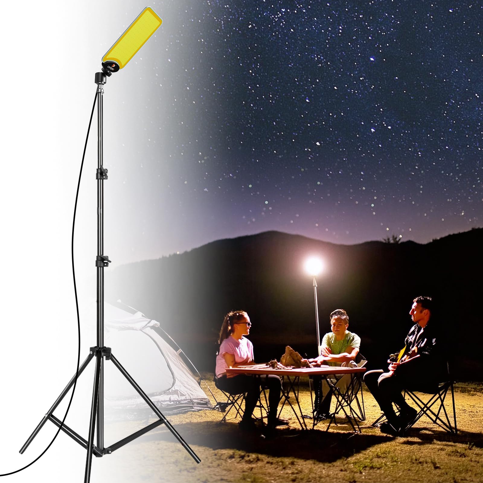 CONPEX Telescopic Led Camping Lights 18000 Lumens Camp Light for Camping Tripod, Night Fishing ...
