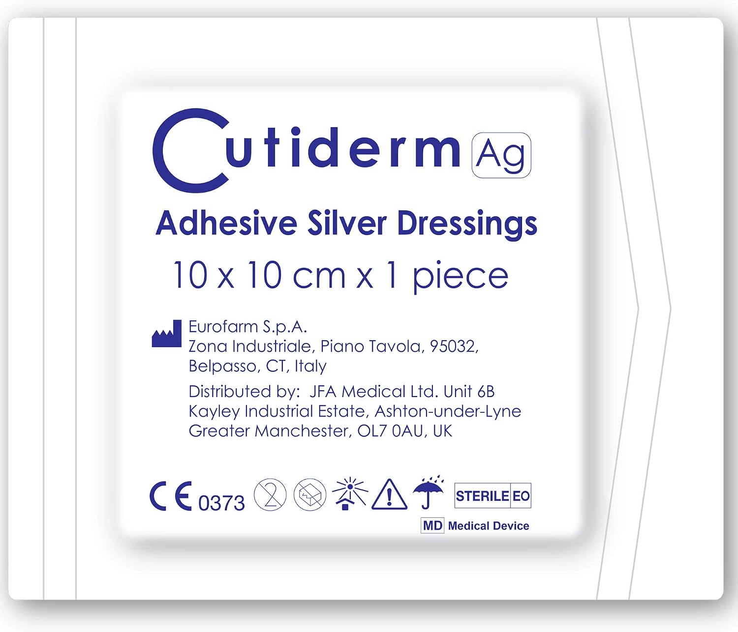 Pack of 5 Cutiderm AG Adhesive Silver Wound Dressings 10cm x 10cm ...