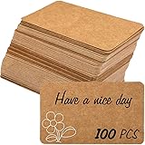 Amazon.com : Blank Kraft Paper Mini Cards 100 PCS In A Box - Message ...