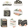 Amazon.com: 7pcs Cartoon Books Enamel Pins with Beige Velvet Bag, Magic ...