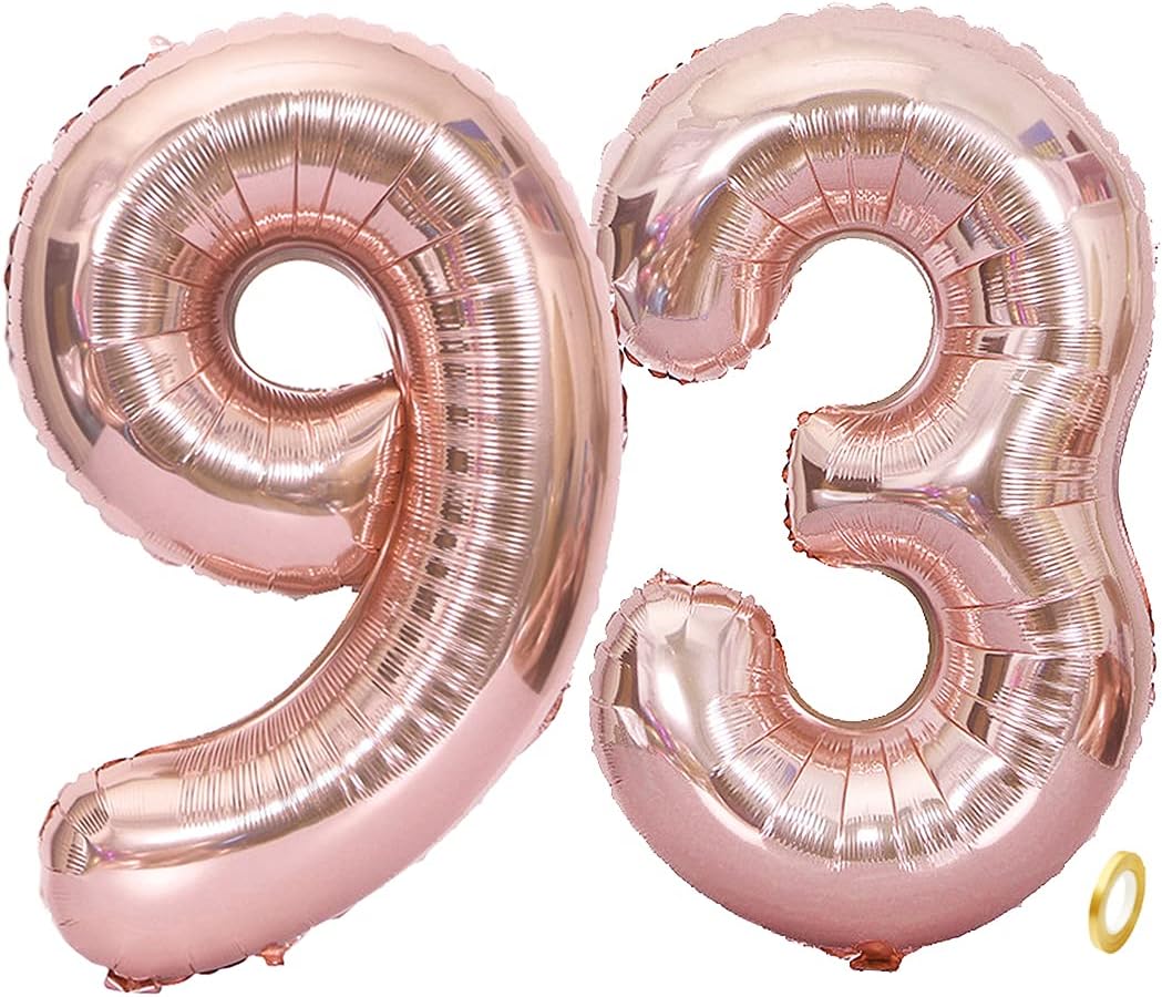 Aabellay Large Foil Mylar Balloons 40 Inch Rose Gold Number Balloons Giant Jumbo Birthday ...