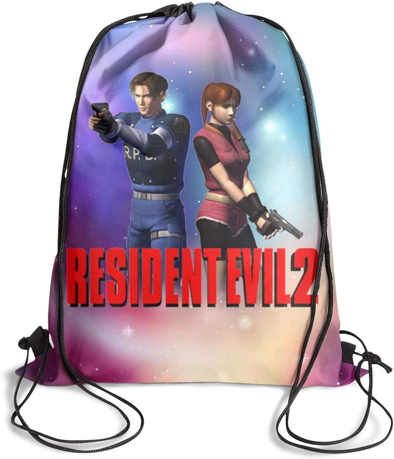 Resident-Evil-2-Logo- Drawstring Backpack Adjustable Gym Sack Bag ...