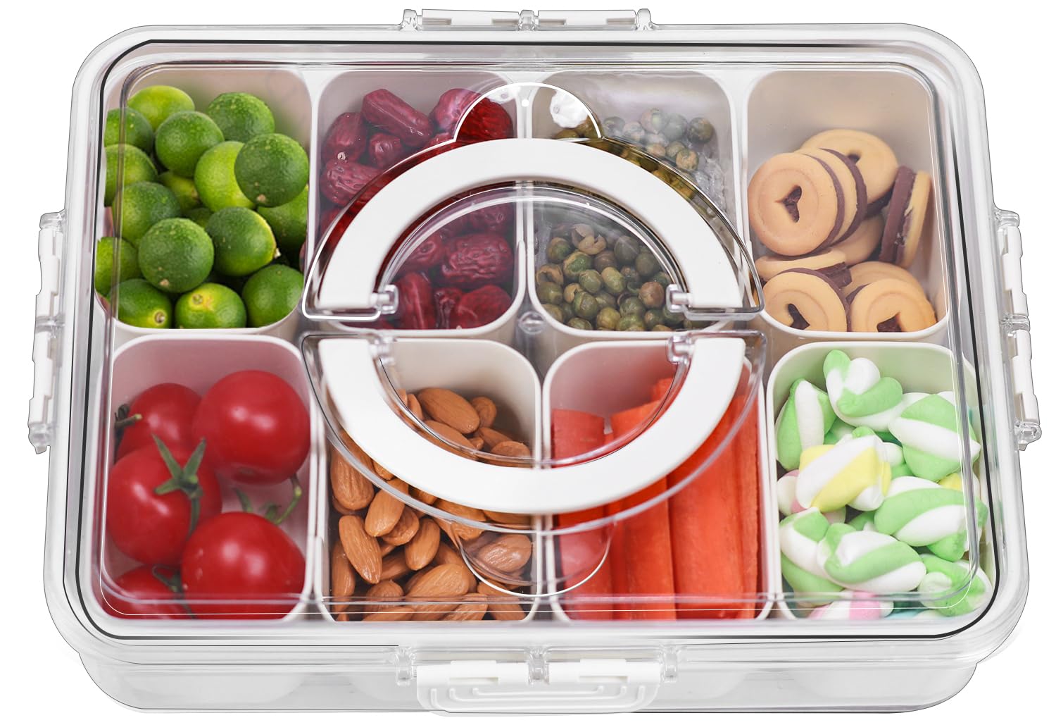 Divided Serving Tray with Lid and Handle - Snackle Box Charcuterie ...