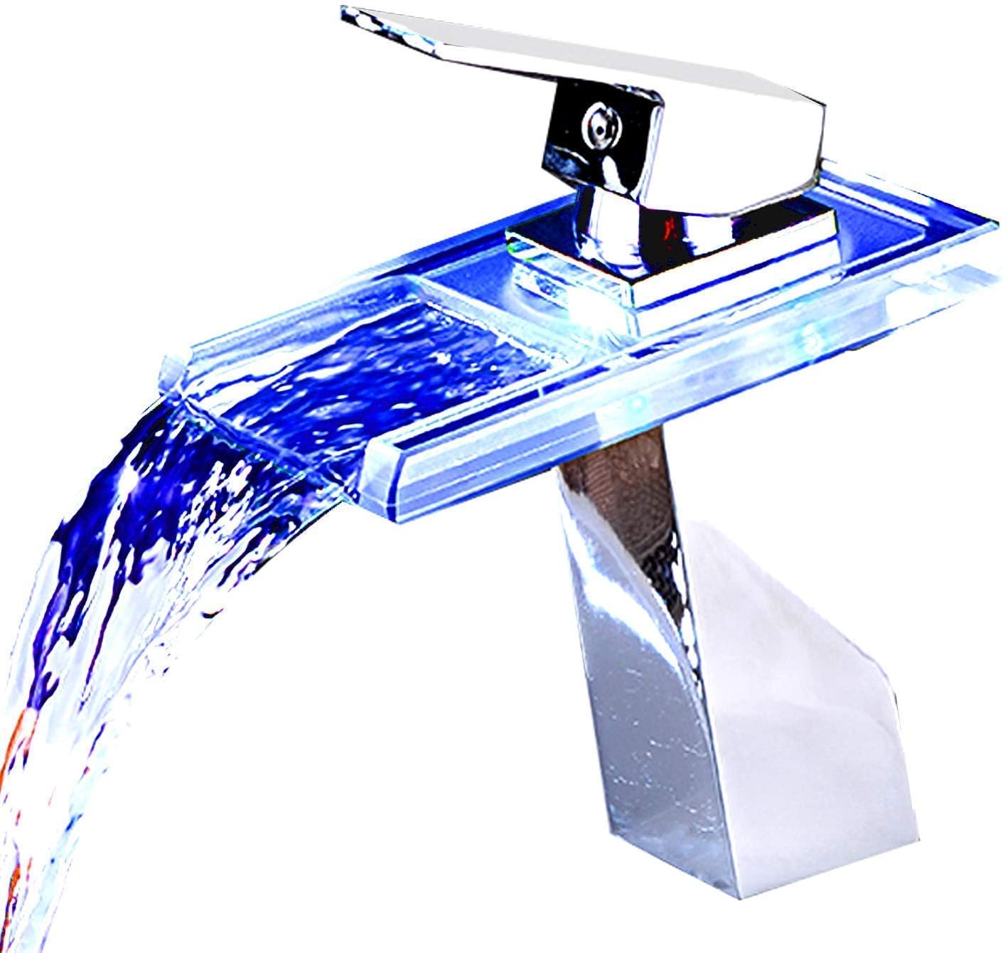 Suguword LED Colors Bathroom Basin Tap with Temperature Sensor ...