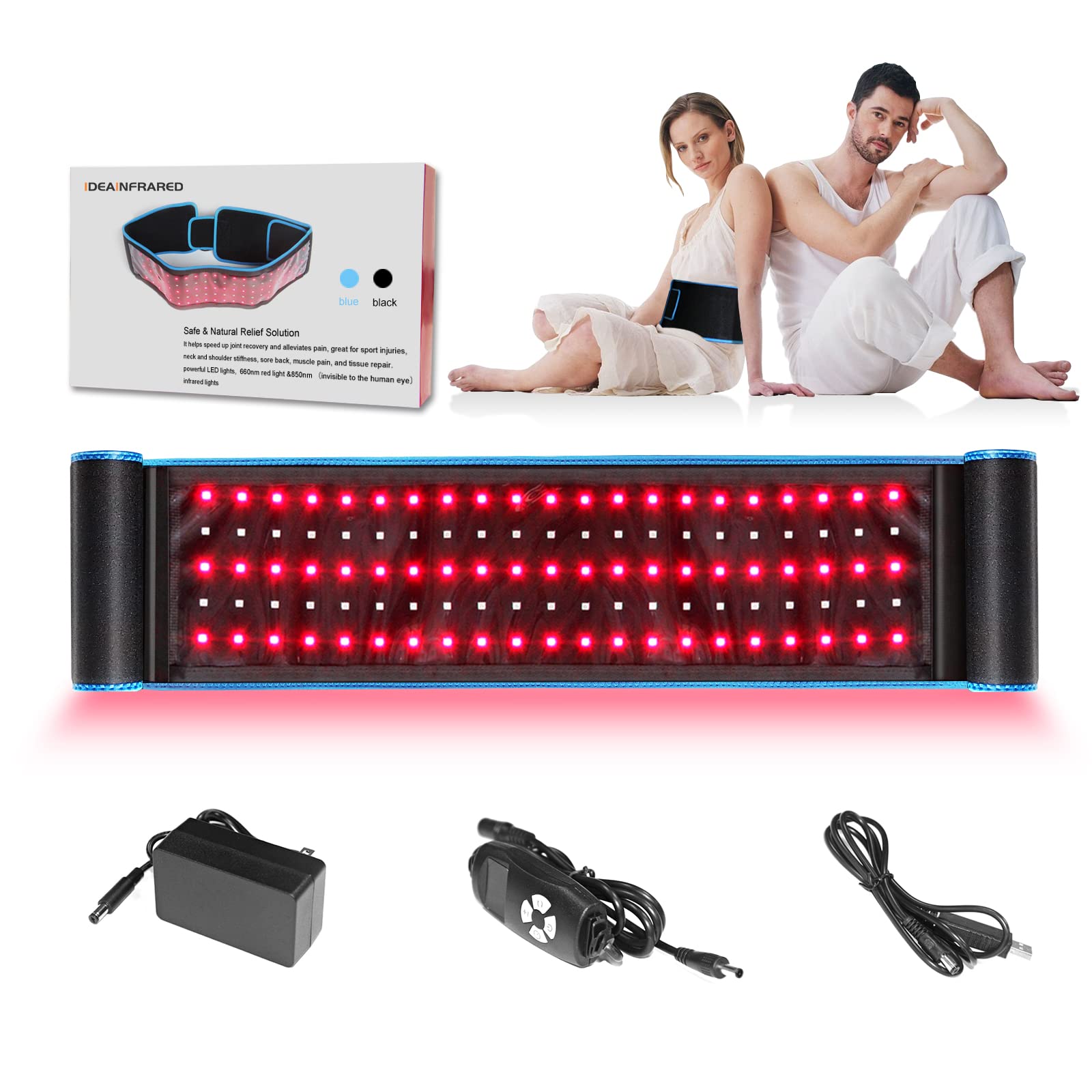Mua IDEAINFRARED Red & Infrared Light Therapy Belt Wrap for Body Pain ...