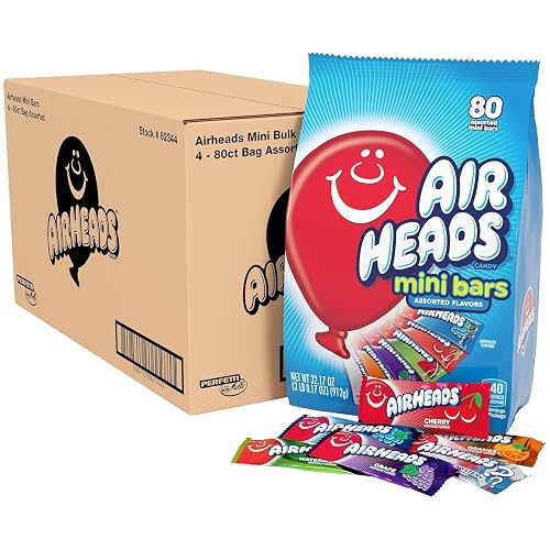 Airheads Candy Mini Bars, Assorted Fruit Flavors, Individually Wrapped ...