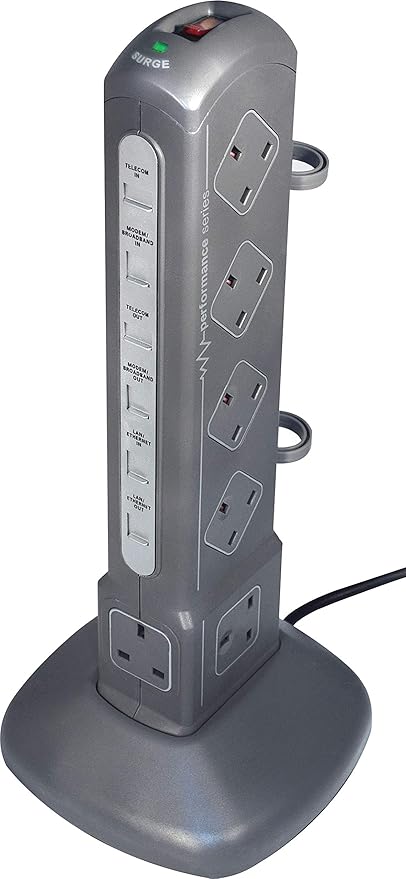 Masterplug Twelve Socket Surge Protected Telecom Tower Extension Lead ...