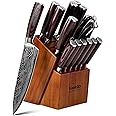 Amazon.com: 17-Piece Master Chef Knife Block Set – Damascus Steel ...
