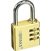 BRINKS - 30mm Solid Brass 4-Dial Resettable Padlock - Chrome Plated ...