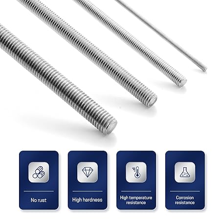Mua 26 Pcs 8/32 Inch Threaded Rods with Hex Nuts M4 12 Inch 304 ...