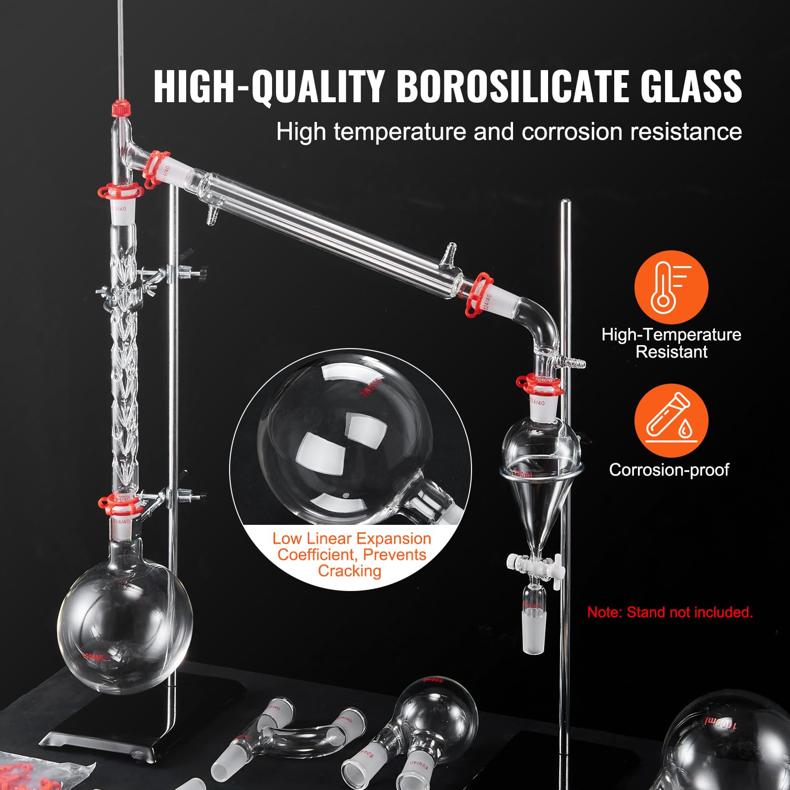 Mua VEVOR New Laboratory Glassware 24/40 Chemistry Glassware 29PCS ...