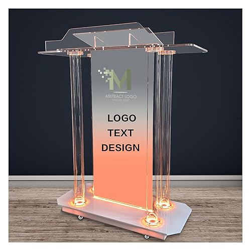 Church Pulpit,Logo&Text Personalization Pulpit with Wheels,Led Acrylic ...