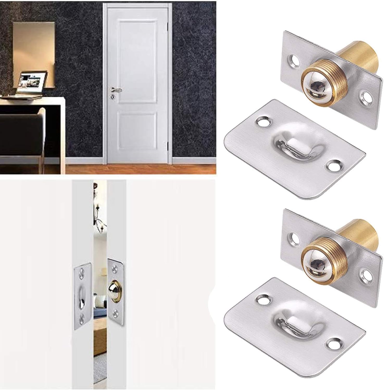 3 Piece Ball Latches, Stainless Steel Ball Door Catch, Adjustable Ball ...