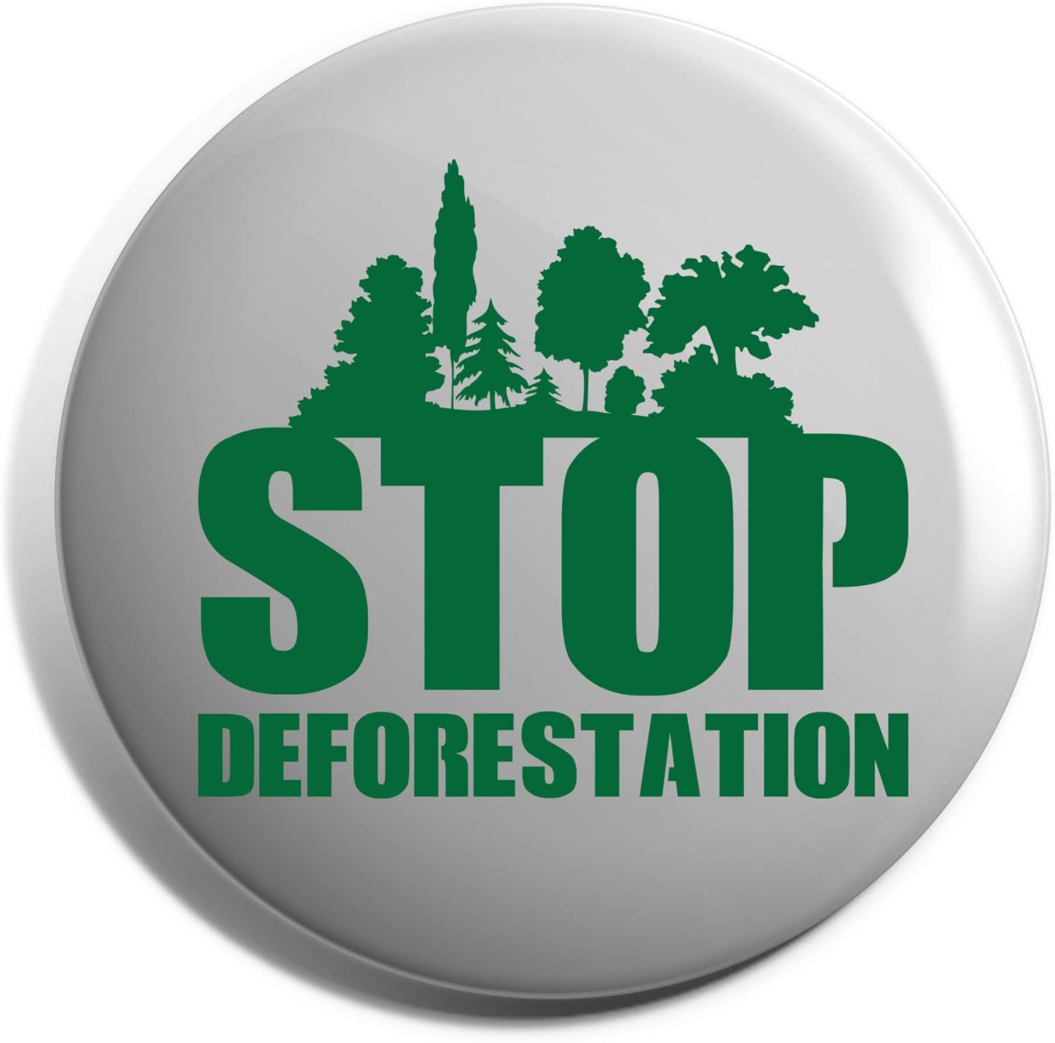 Hippowarehouse Stop deforestation Badge : Amazon.co.uk: Clothing