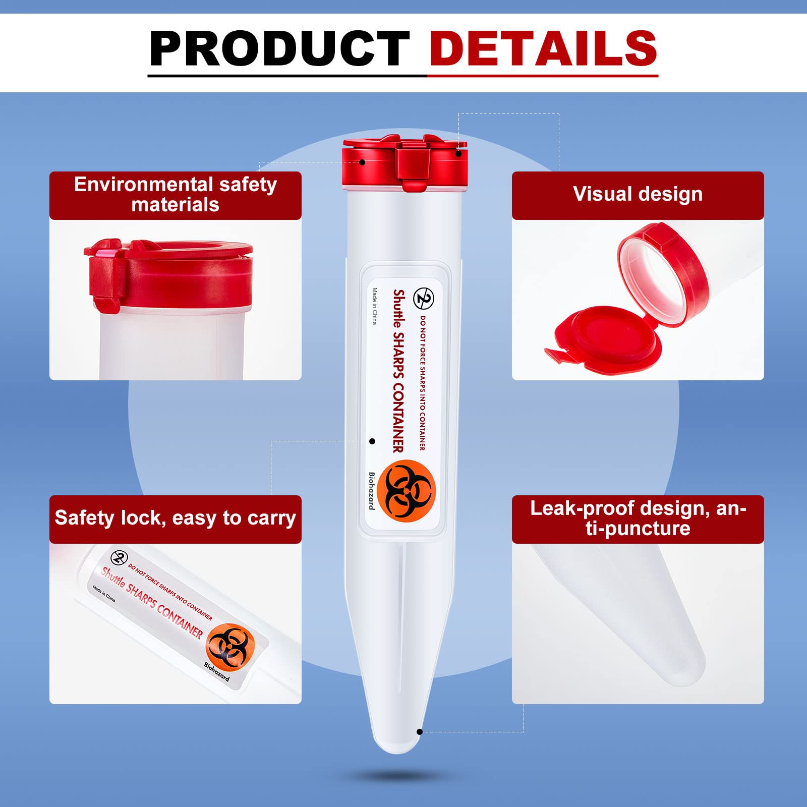 Mua 48 Count Portable Transportable Sharps Container Travel Small ...