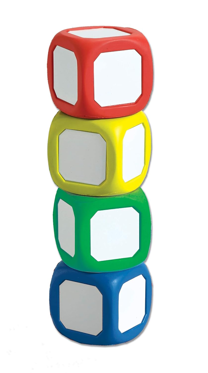 Amazon.com: Learning Advantage Write-On Wipe-Off Dice - 2" - Set of 4 ...