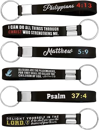 Amazon.com : (12 Pack) Christian Bible Keychains with Scripture - Bulk ...