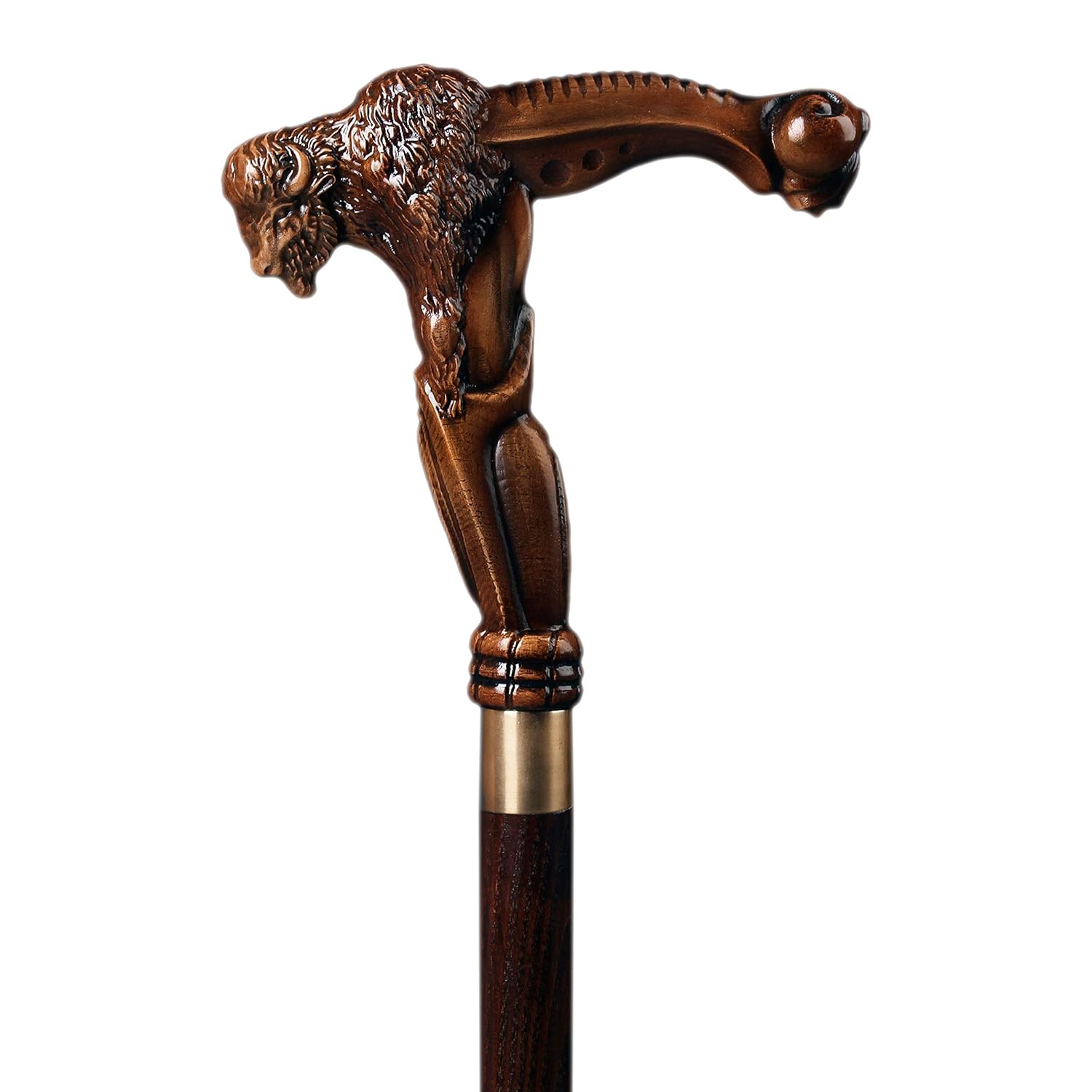 Amazon.com: Art Buffalo Walking Stick Unisex - Bull Wooden Cane for ...