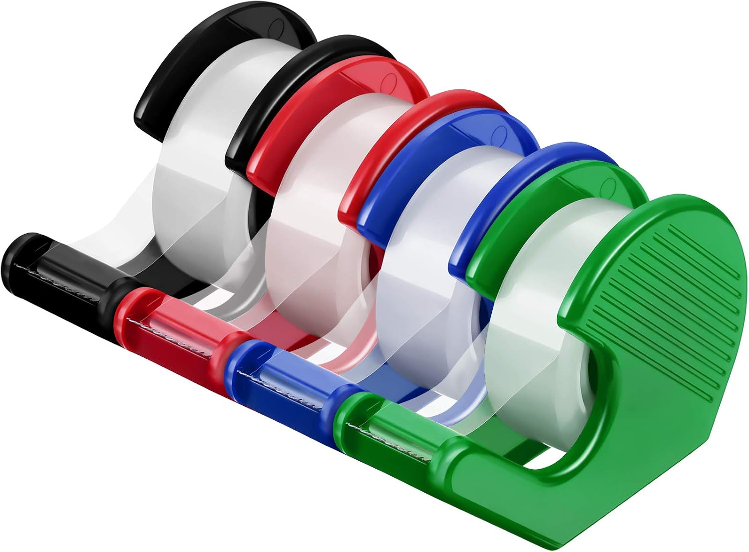 4 Different Colors of Dispenser with 4 Rolls 82 ft Transparent Tape ...