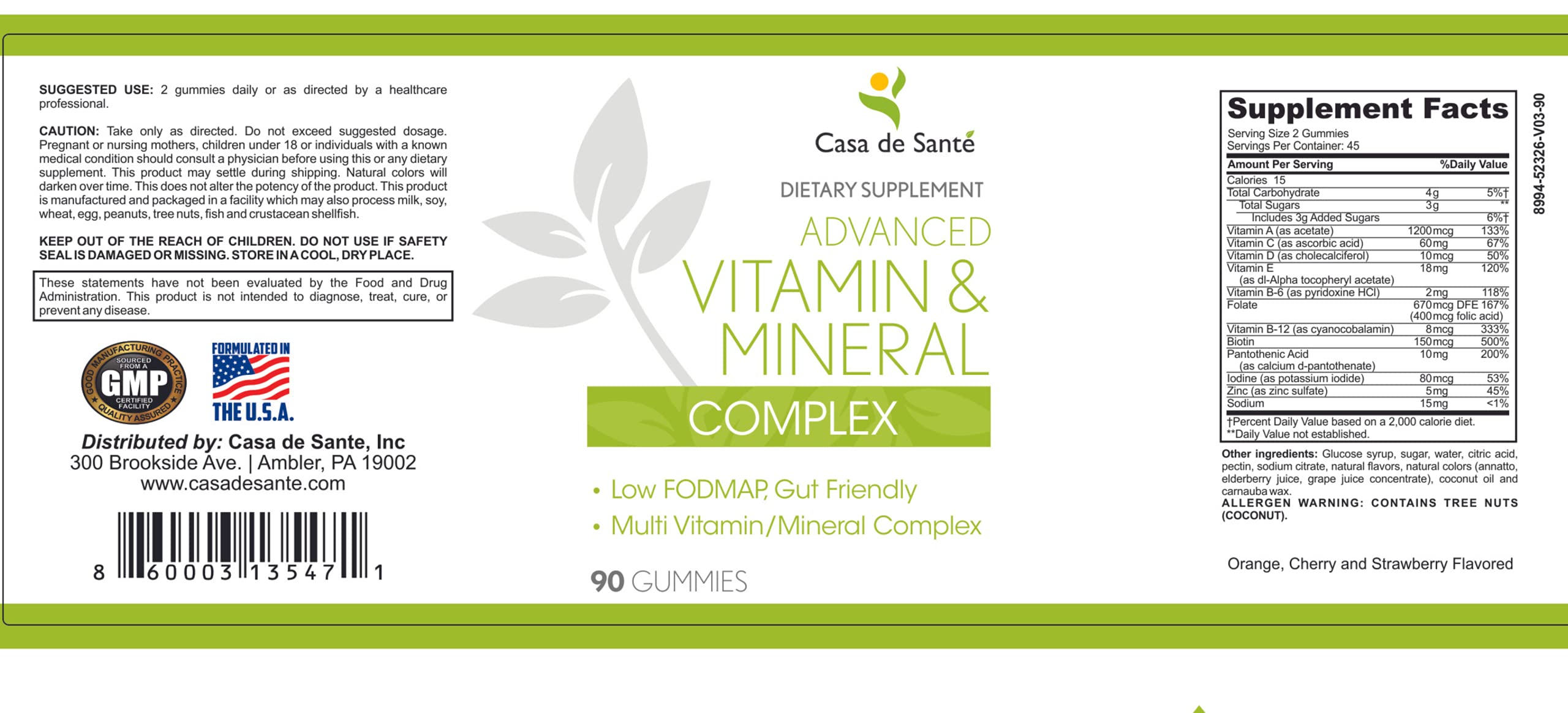 Mua Casa de Sante Advanced Vitamin & Mineral Gummies, Low FODMAP ...