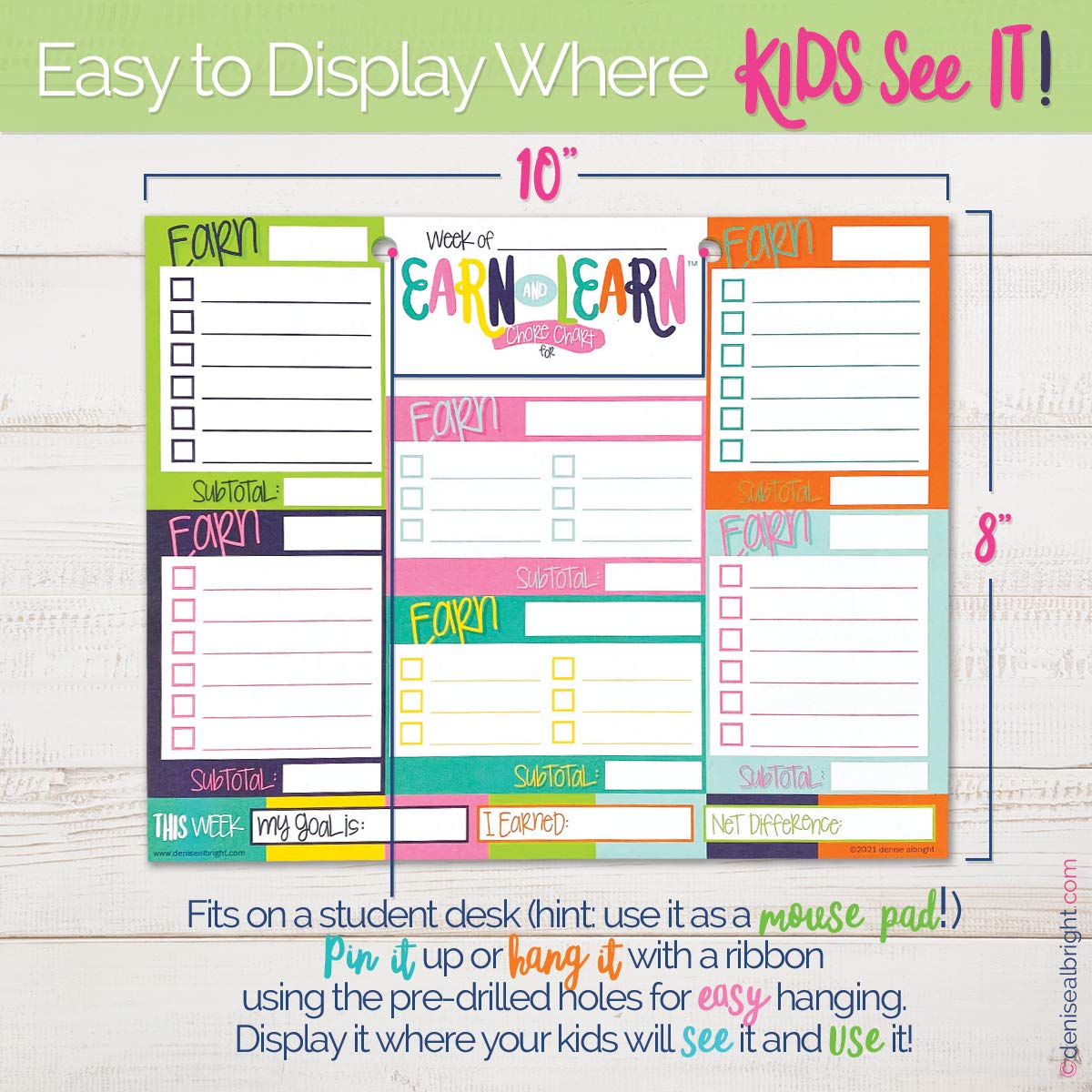 Mua Earn & Learn Kids Money Management Chore Chart Pad | Dry Erase ...