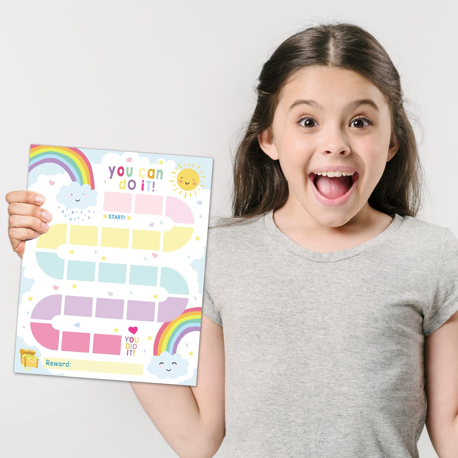 Mua Rainbow Magnetic Dry Erase Chore Chart for Kids, Rainbow Task ...